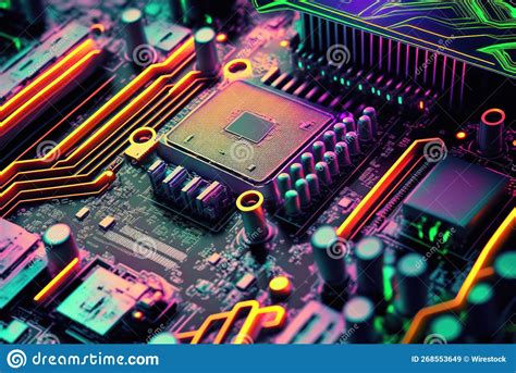 Ai Generated Illustration Of A Cpu Motherboard Central Computer