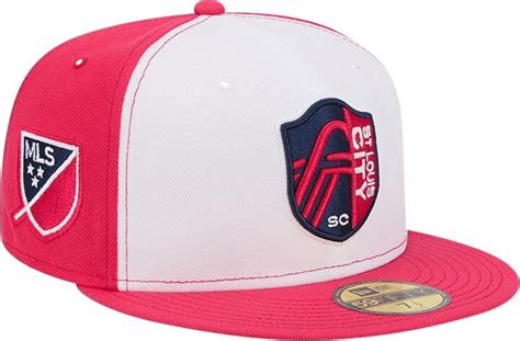 New Era Mens White Red St Louis City Sc 2024 Kick Off Collection 59fifty Fitted Hat White