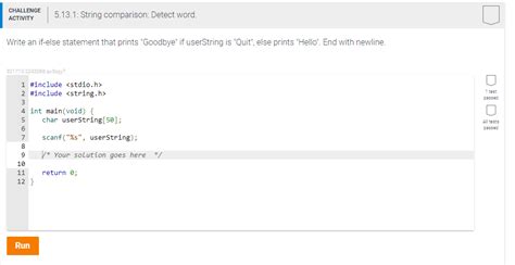 Solved Challenge Activity 5131 String Comparison Detect