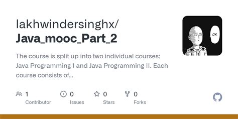 github lakhwindersinghx java mooc part 2 the course is split up into