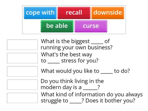 Memory Questions Match Up