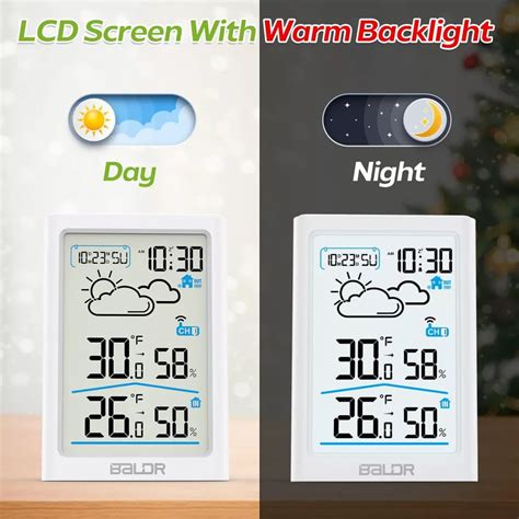 BALDR Wireless Weather Station Indoor Outdoor Thermometer Hygrometer W Backlight TheShop Pk