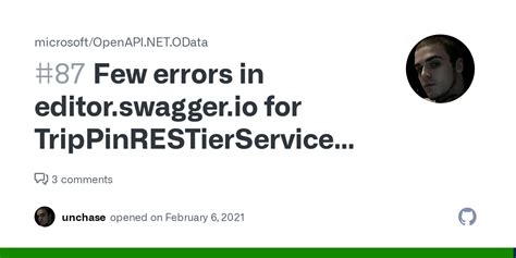 Few Errors In Editor Swagger Io For TripPinRESTierService OData Service Issue Microsoft