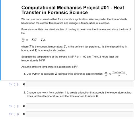 Solved Computational Mechanics Project Heat Transfer Chegg