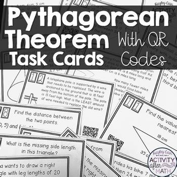 Pythagorean Theorem Task Cards With QR Codes TPT