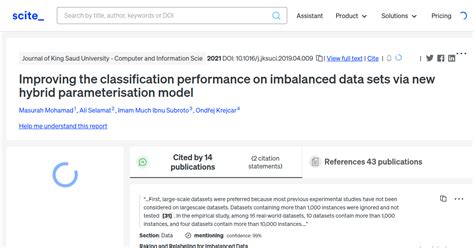 Improving The Classification Performance On Imbalanced Data Sets Via New Hybrid Parameterisation