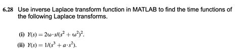 Solved 628 ﻿use Inverse Laplace Transform Function In