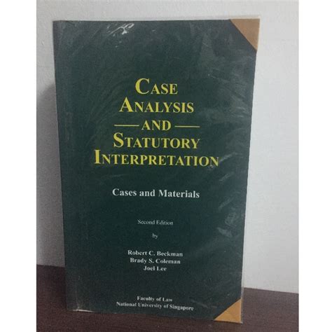 Case Analysis And Statutory Interpretation Textbook Hobbies And Toys