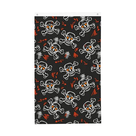 Flags Fun Skull Halloween 3x5 Ft Double Sided Yard Flags With Grommet