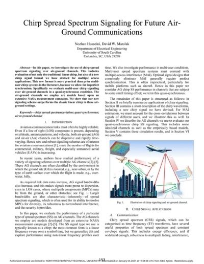 Chirp Spread Spectrum Signaling For Future Air Ground Communications