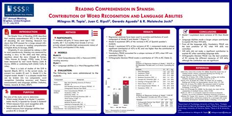 Pdf Reading Comprehension In Spanish Contribution Of Word Recognition And Language Abilities