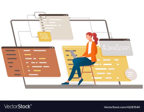 Programmer Engineering And Coding Set Royalty Free Vector