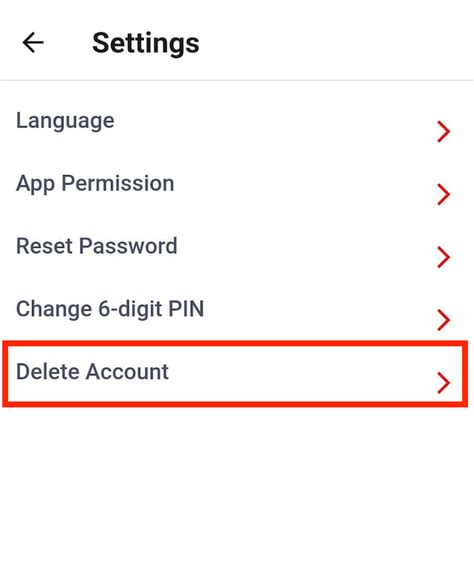 Delete Account Redpay