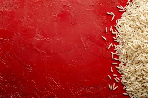 Basmati Rice On Red Premium Ai Generated Image