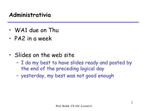 ppt cs164 lecture 6 advanced parser techniques powerpoint