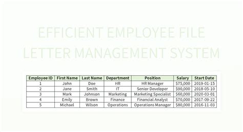 Enhanced Employee Personal File Management System Excel Template And Google Sheets File For Free
