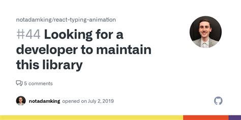 looking for a developer to maintain this library · issue 44