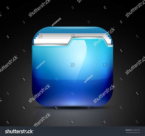 Glossy Folder Icon Mobile App Button Stockvector Rechtenvrij 135287270 Shutterstock