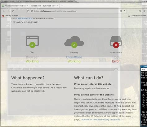 it s foss website returns server error 520 feedback it s foss community