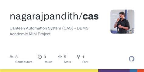 GitHub Nagarajpandith Cas Canteen Automation System CAS DBMS Academic Mini Project