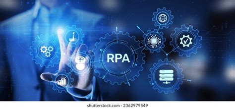 6 Hundred Rpa Robotic Process Automation Innovation Technology Concept On Virtual Screen