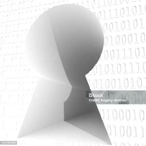 Keyhole With Binary Machine Language Cyber Security Concept 3d Render