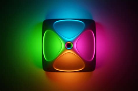 Premium Photo 3d Illustration Lighting Cube Flying On Colorful