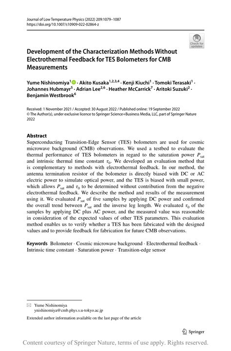 Development Of The Characterization Methods Without Electrothermal