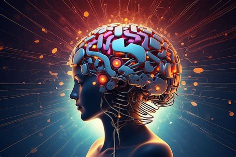 Premium Photo Concept Of Thinkingbackground With Brain Cpu Mind Series Technology Symbols