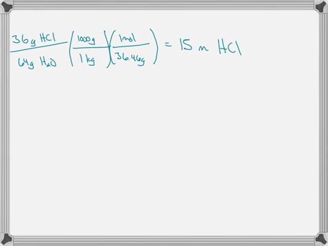 Solved An Aqueous Solution Contains 36 Hcl By Mass Calculate The