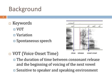 Understanding Variation Of Vot In Spontaneous Speech Ppt Download