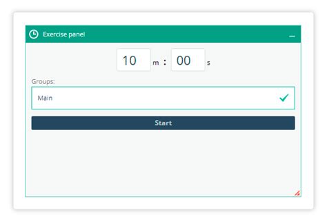 Virtual Classroom Timer Exercise Panel VEDAMO