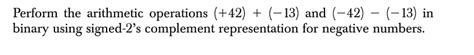 solved perform the arithmetic operations 42 13 and