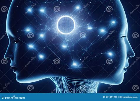 Artificial Intelligence in Humanoid Head with Neural Network Thinks. AI with Digital Brain is ...