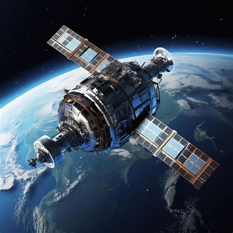 Premium Ai Image Earth And Satellite Ai Generated