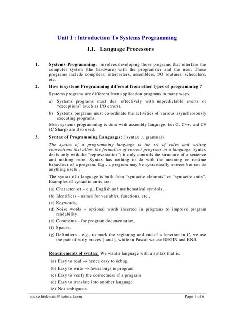 Introduction To Systems Programming