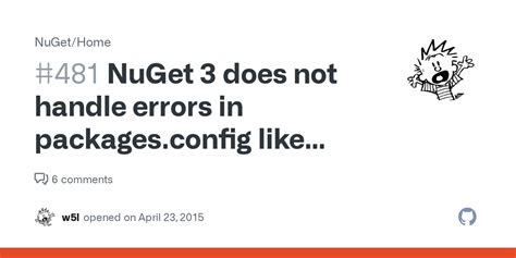 Nuget 3 Does Not Handle Errors In Nfig Like Incorrect