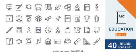 Icon Set Editable Stoke Photos And Images And Pictures Shutterstock