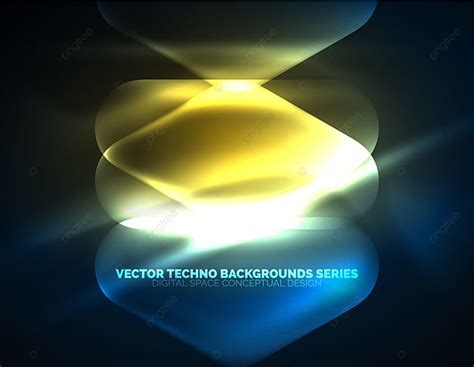 조명된 렌즈 플레어 노란색 파란색 배경 하이테크 선명한 웨이브 배경 일러스트 및 사진 무료 다운로드 Pngtree