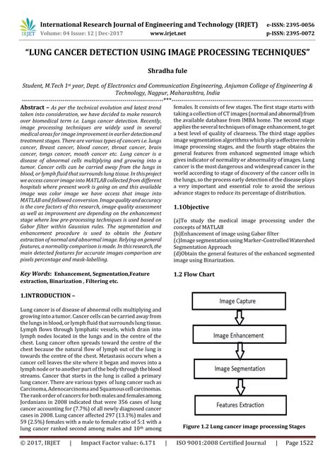 Lung Cancer Detection Using Image Processing Techniques Pdf