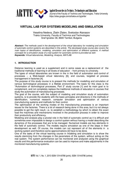 pdf virtual lab for systems modeling and simulation