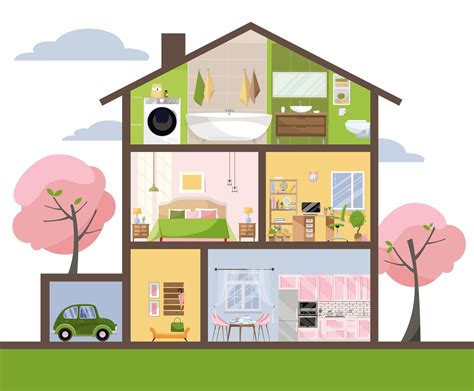 Картинка дом в разрезе для детей 46 фото