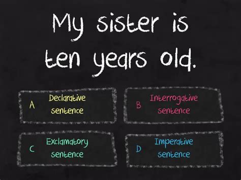 Declarative Interrogative Exclamatory Imperative Cuestionario