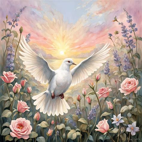 Imagine A Striking Scene Of Love And Tranquility A Pure White Dove