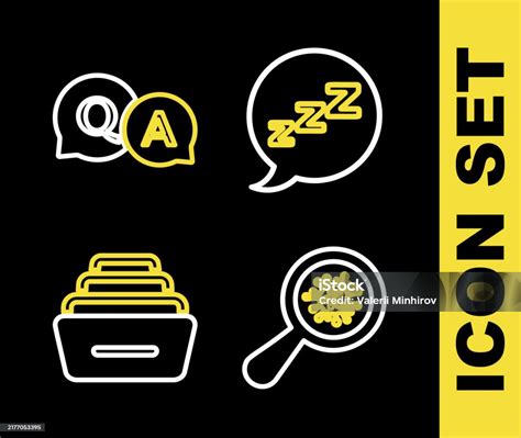 코골이가 있는 말풍선 돋보기 아래의 미생물 서랍 문서 질문 및 답변 아이콘을 설정합니다 벡터 개념에 대한 스톡 벡터 아트 및 기타 이미지 Istock