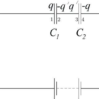 Two Capacitors Connected In Series And Connected By A Battery Download Scientific Diagram