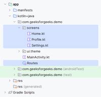 Jetpack Compose Navigation and Passing Data in Android - GeeksforGeeks