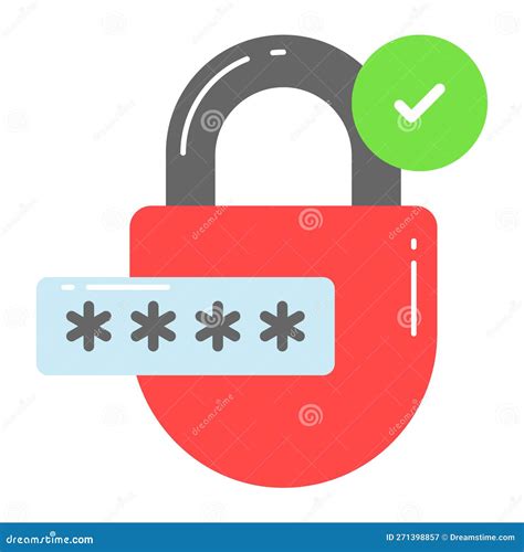 Padlock With Check Mark Denoting Secure Password Vector Stock Vector