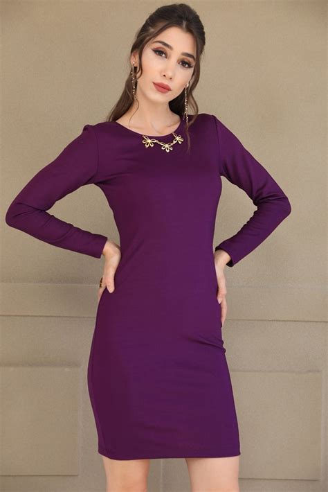 Purple Sheath Dress