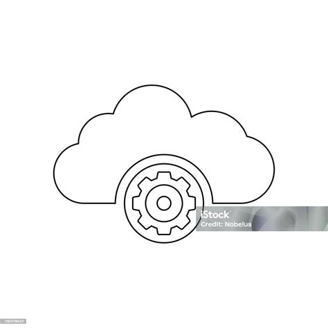 클라우드 스토리지 설정 아이콘 그림입니다 웹 호스팅 환경 설정 톱니바퀴 기호가 있는 클라우드 컴퓨팅 벡터 절연 0명에 대한 스톡